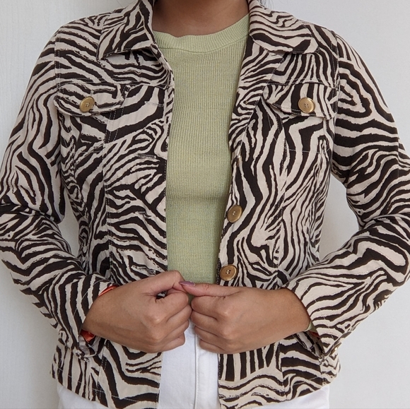 Vintage | Jackets & Coats | Vintage Zebra Print Jacket | Poshmark